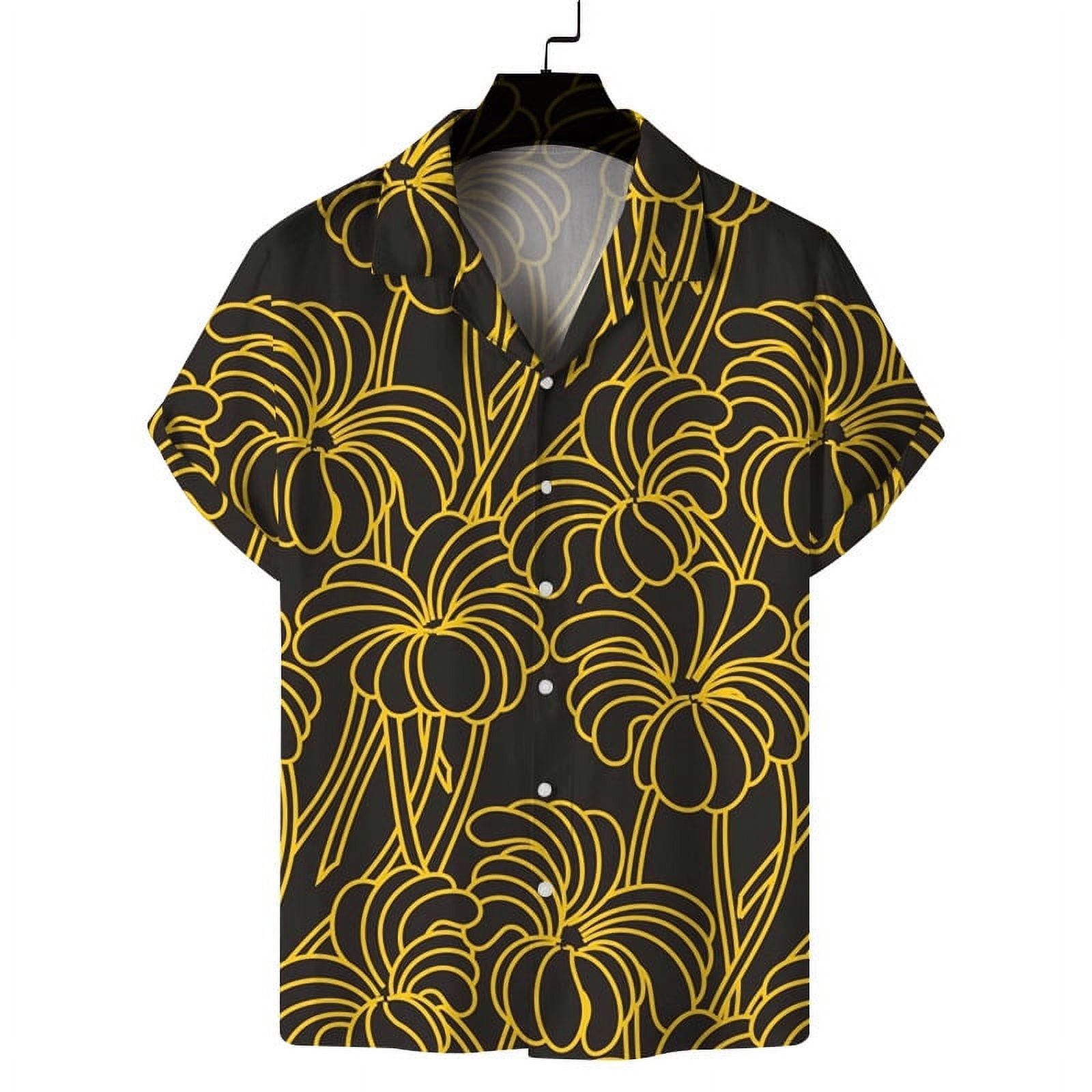 Hawaii New Men's Shirts 3D Flower Pirnt Short Sleeve Shirt Party ...