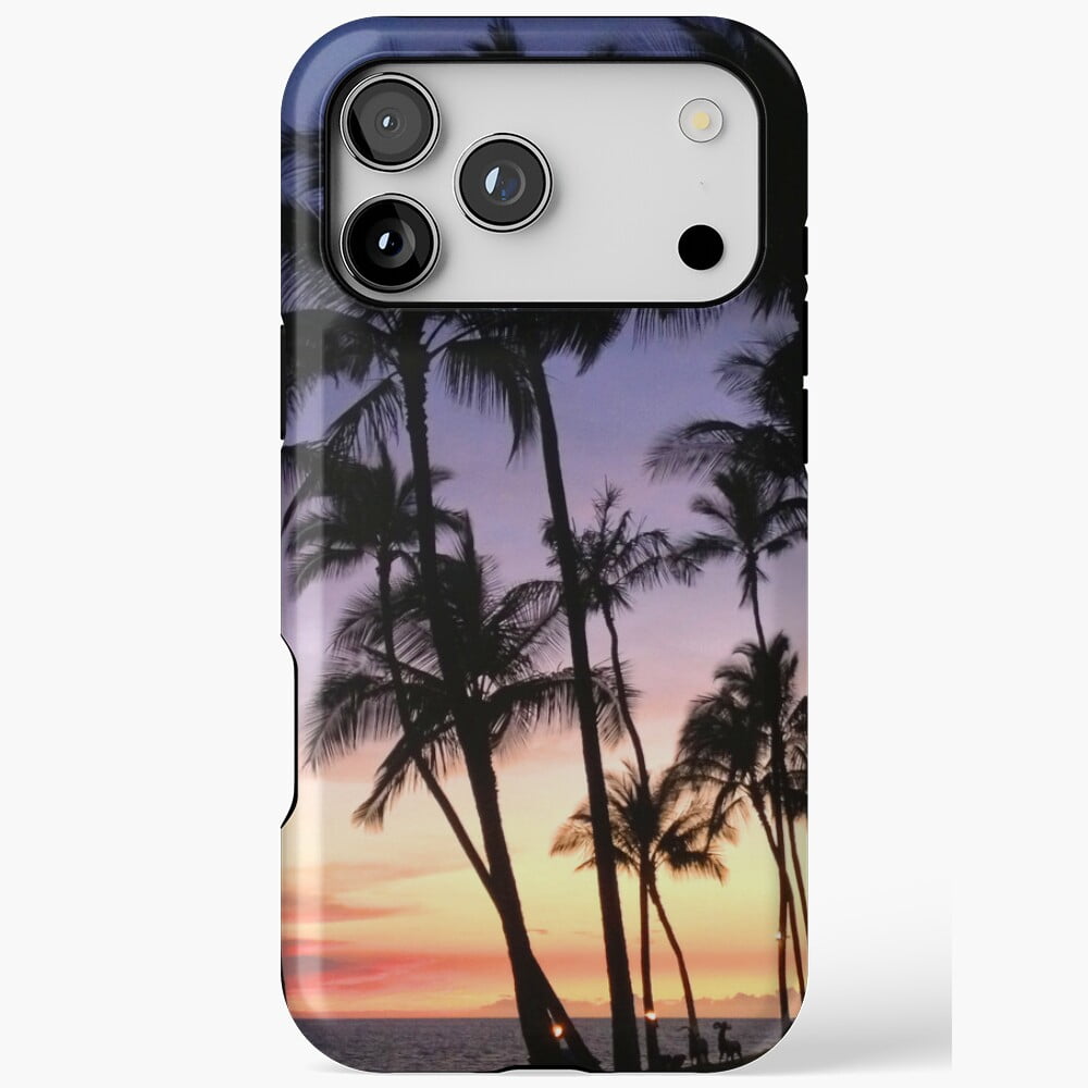 Hawaii Palm Tree Beach Sunset iPhone Case 17 16 15 14 13 12 11 Pro Max ...