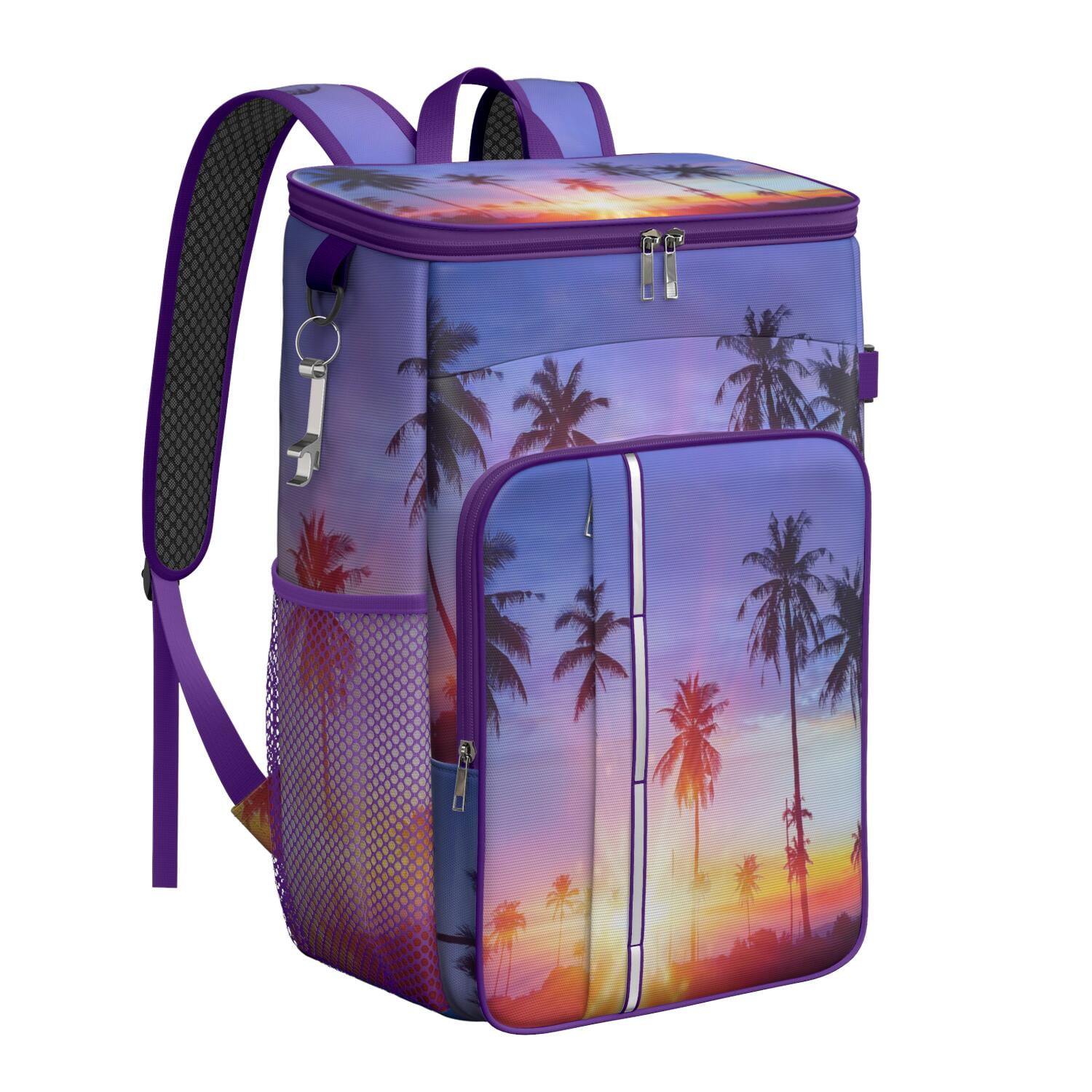 Hawaii Palm Tree Insulated Cooler Backpack, Waterproof Leak Proof Lunch ...