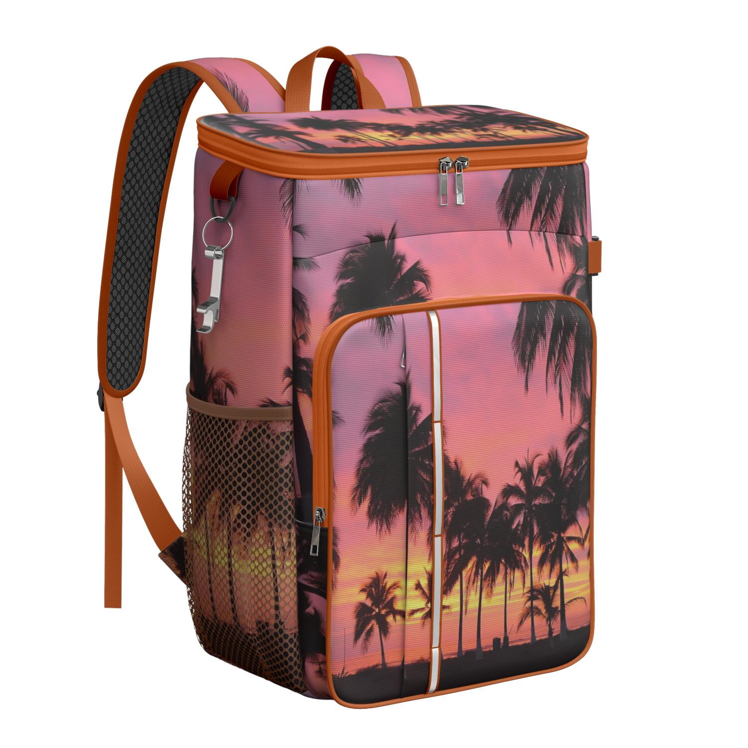 Hawaii Palm Tree Insulated Cooler Backpack, Waterproof Leak Proof Lunch ...