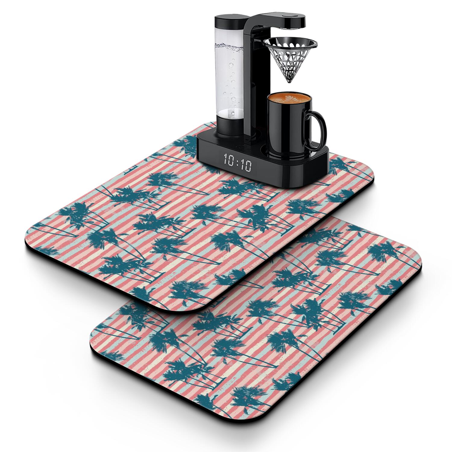 Hawaii Palm Tree Kitchen Mat, Absorbent Tropical Sunset Dish Drying Pad ...