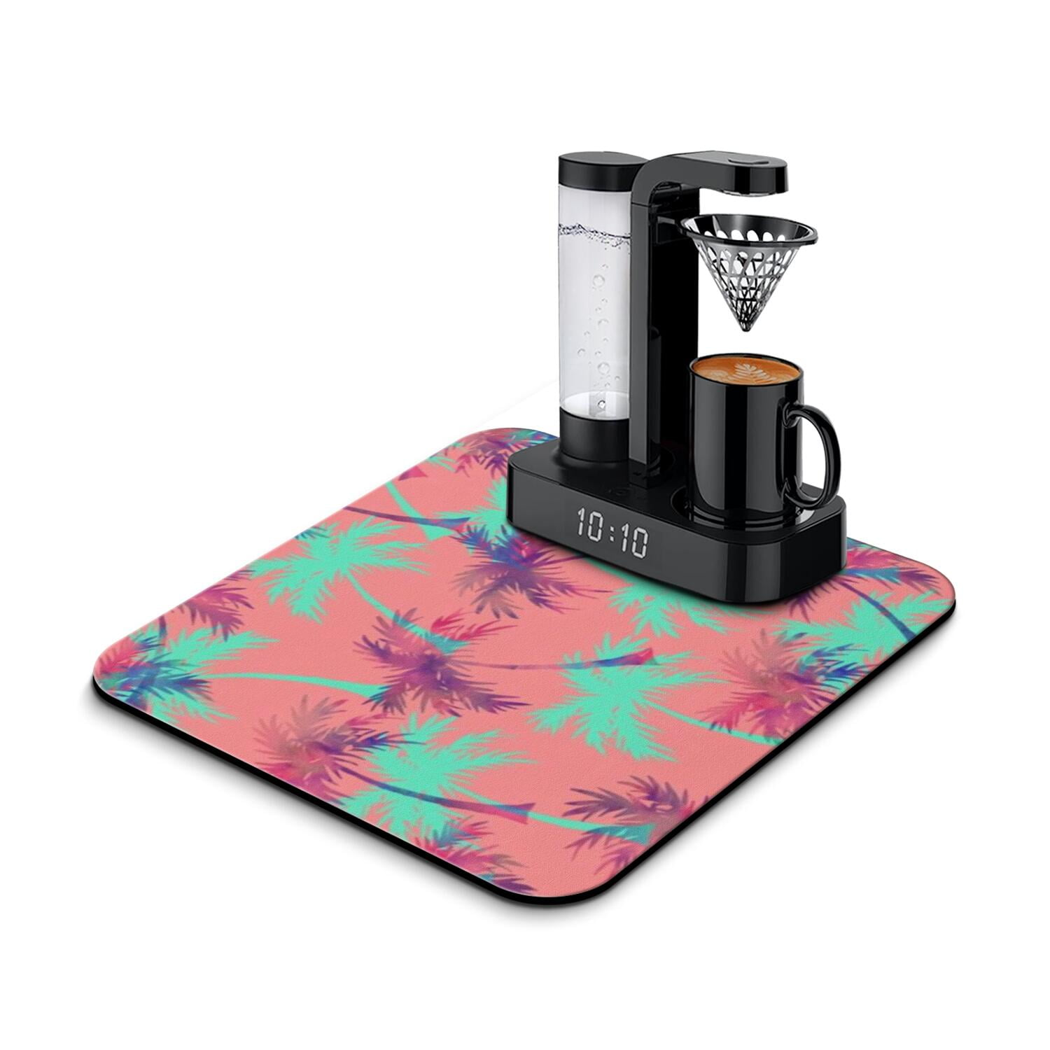 Hawaii Palm Tree Kitchen Mat, Absorbent Tropical Sunset Dish Drying Pad ...