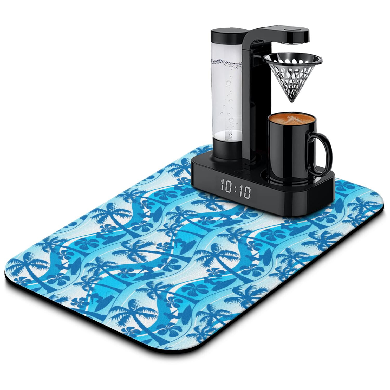 Hawaii Palm Tree Kitchen Mat, Absorbent Tropical Sunset Dish Drying Pad ...
