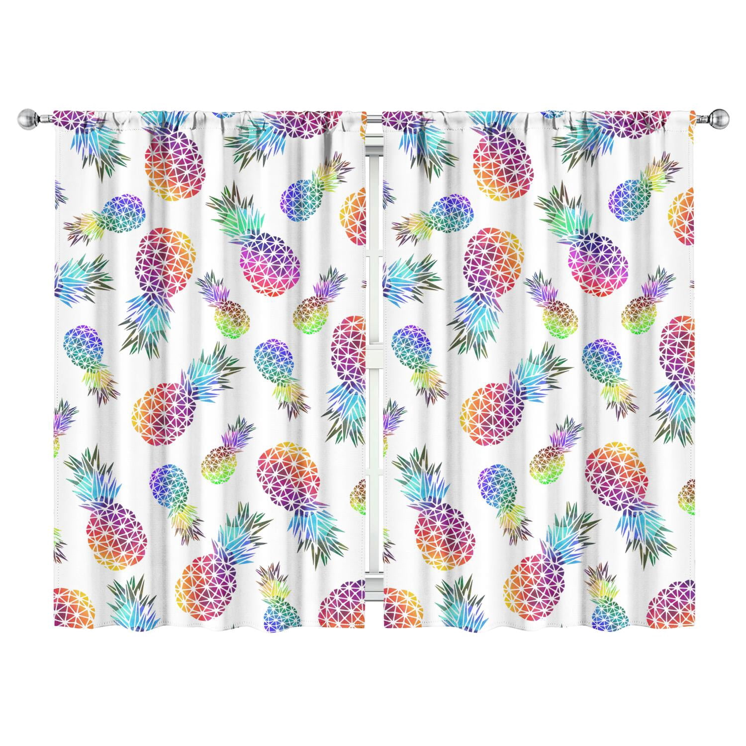 Hawaii Pineapple Kitchen Curtains Set Of 2 52x84 Inch Tier Panels