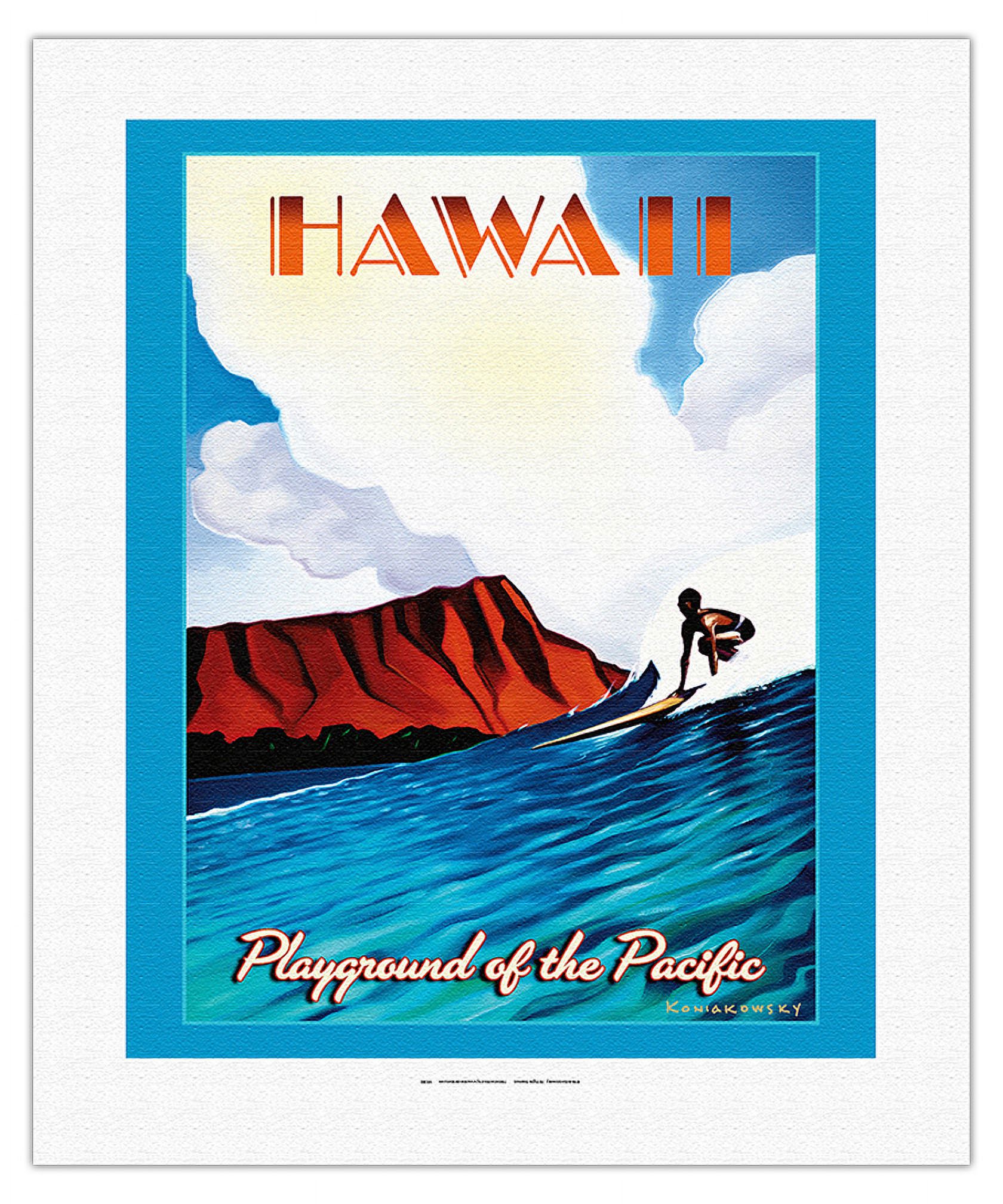 Hawaii - Playground of the Pacific - Surfing At Diamond Head - Vintage ...