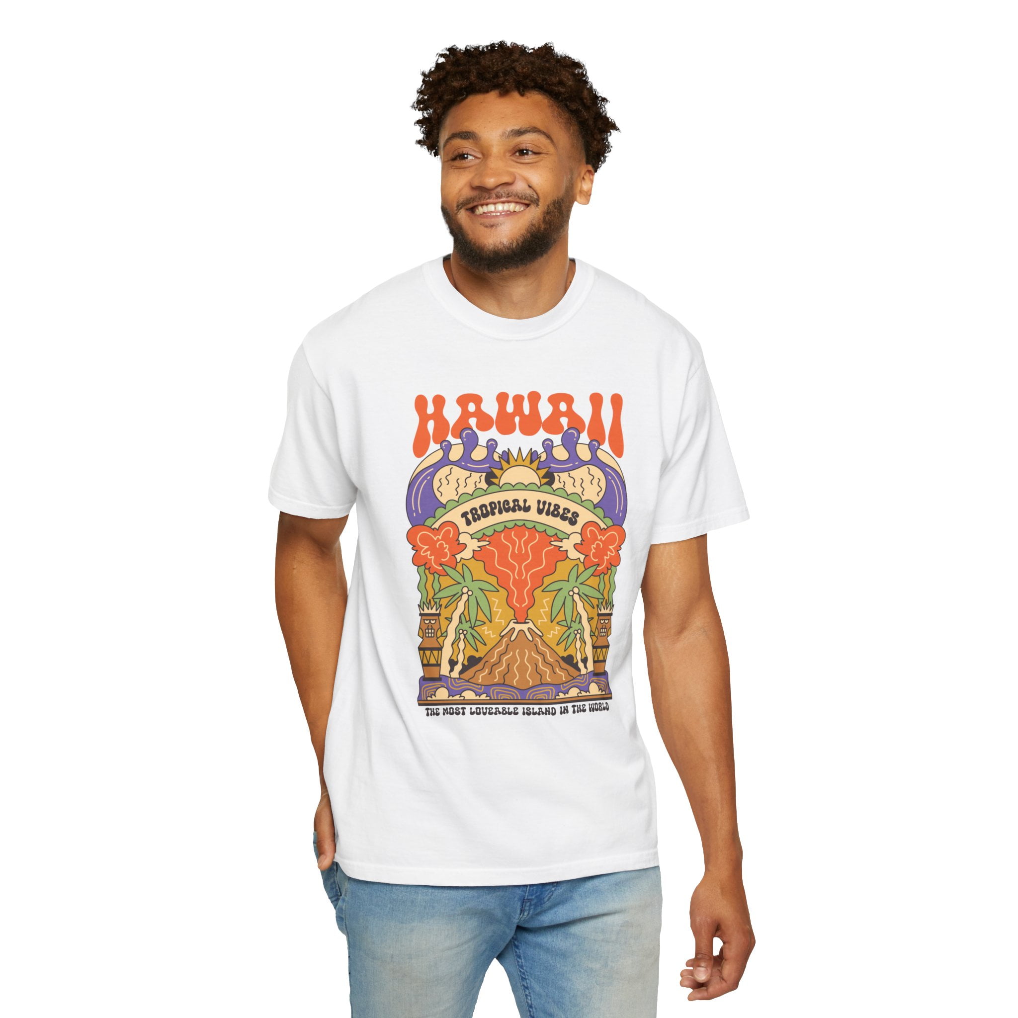 Hawaii Psychedelic 90s Y2K Style Comfort Colors Unisex Shirt - Walmart.com