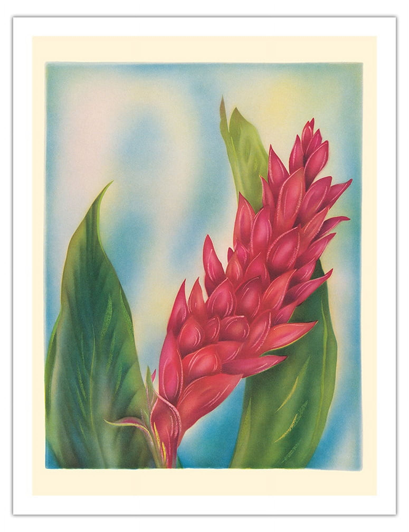 Hawaii Red Ginger - Vintage Hawaiian Airbrush Art by Tip Freeman c ...