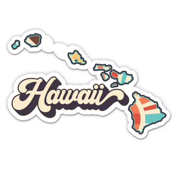 Hawaii Retro Style State Sticker Phone Decal Water Bottle Stickers Car ...