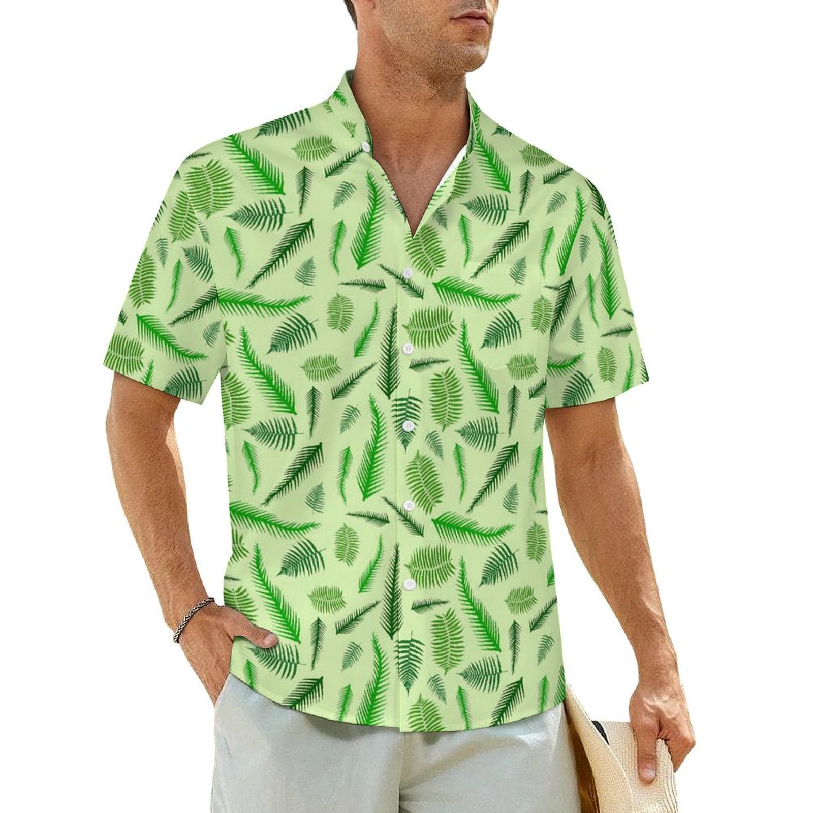 Hawaii Shirt Beach Tropical Plant Blouses Leaves Print Elegant Casual ...