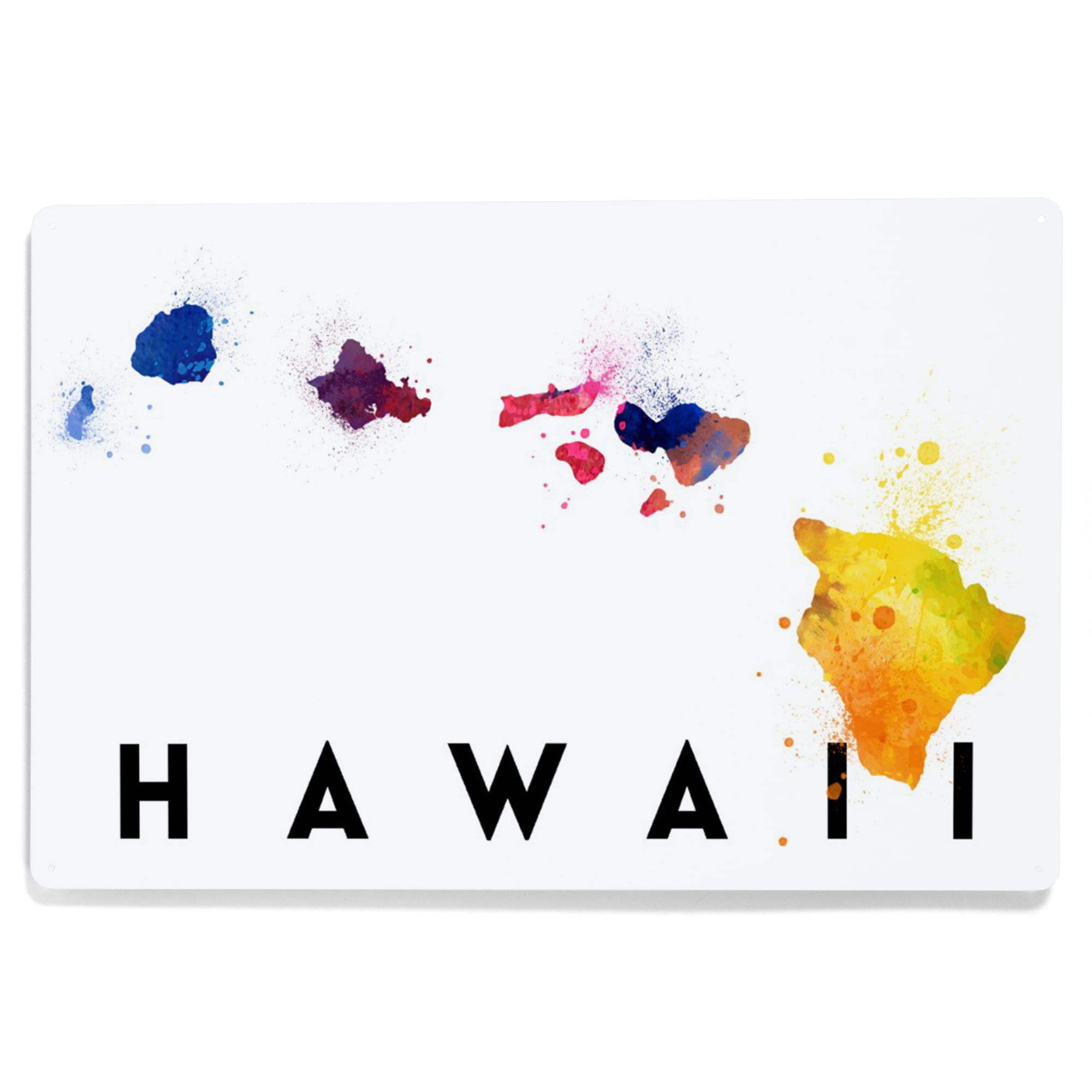 Hawaii, State Abstract Watercolor (12x18 Aluminum Art, Indoor Outdoor ...