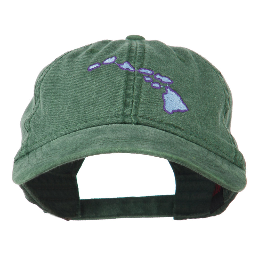 Hawaii State Map Embroidered Washed Cap - Dark Green OSFM - Walmart.com