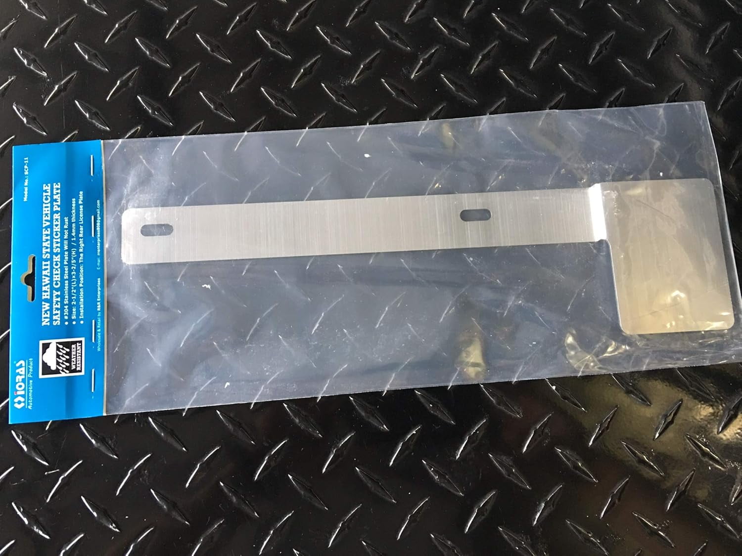 Hawaii State Safety Check Long 2 Holes Vertical License Plate Bracket ...