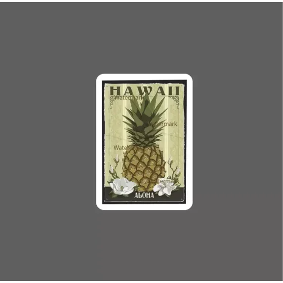 Hawaii Sticker Aloha Pineapple Fruit Sticker Phone Decal Water Bottle ...