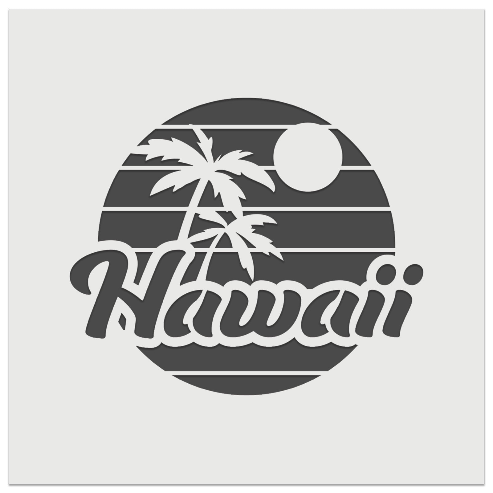 Hawaii Sunset Text with Palm Trees DIY Cookie Wall Craft Stencil - 5.5 ...
