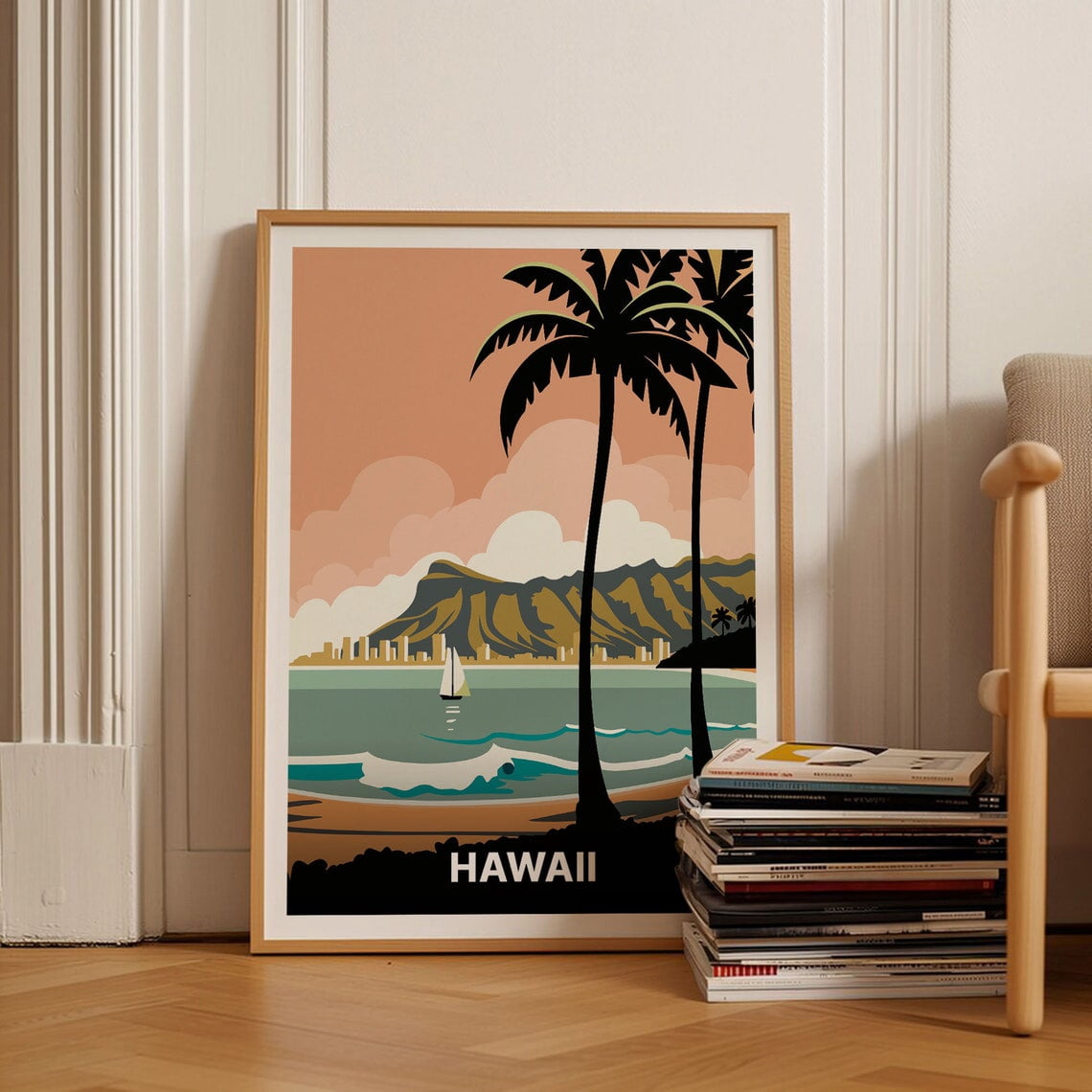 Hawaii Travel Poster, Vintage Style Wall Art, Retro Hawaii Decor, Ideal ...