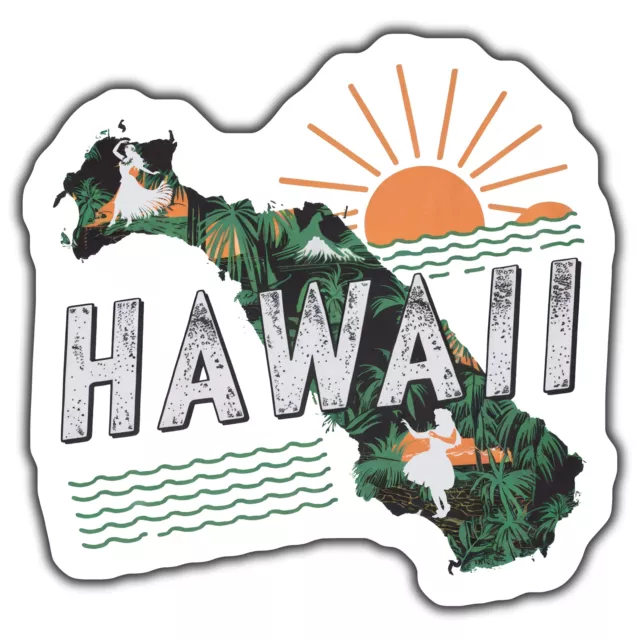 Hawaii Travel Sticker, Tropical Vacation Decal, Nature Inspired Vinyl ...