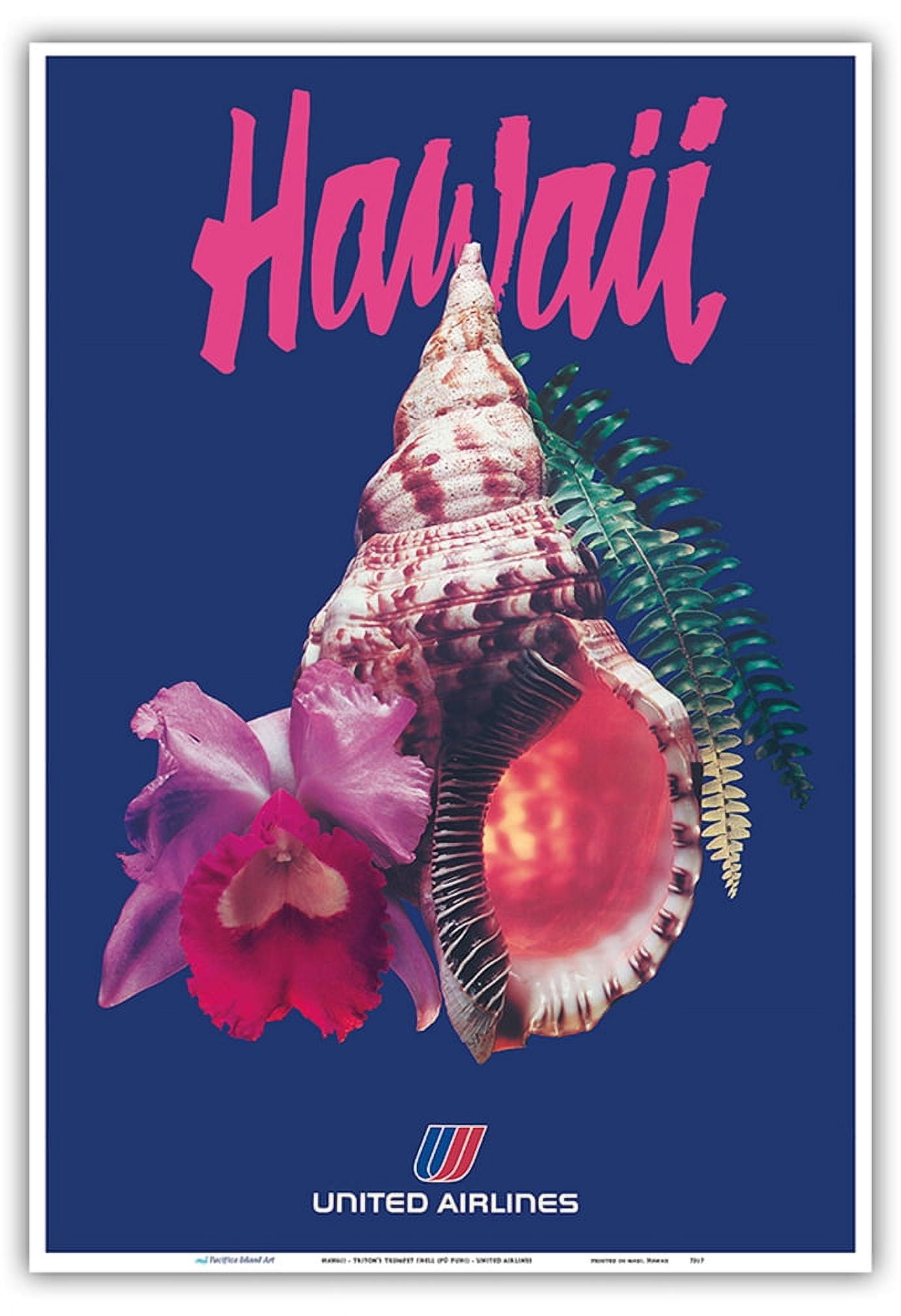 Hawaii - Triton's Trumpet Shell (Pü Puhi) - United Airlines - Vintage ...