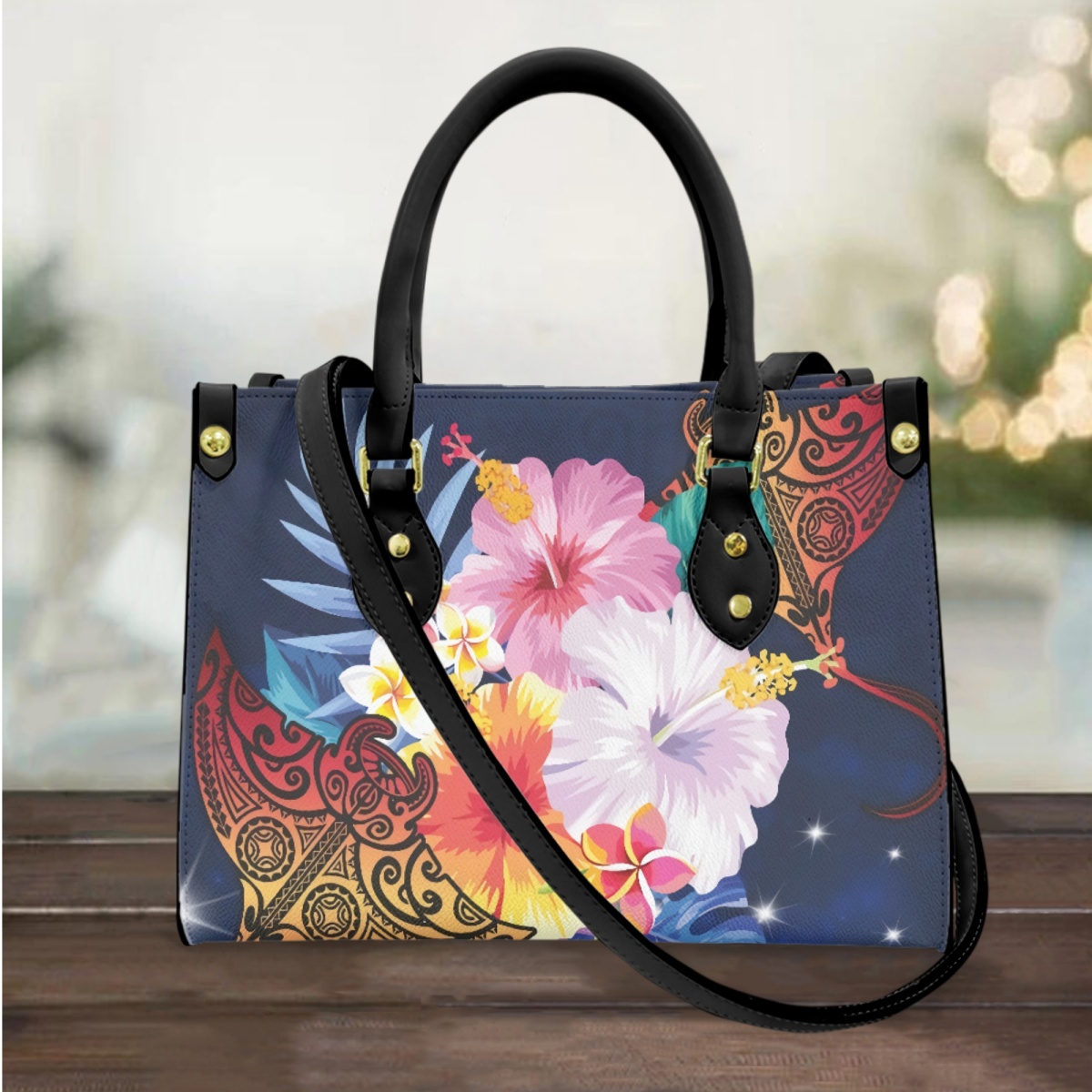 Hawaii Tropical Polynesian Print Women Plumeria Hibiscus Fashion Small ...