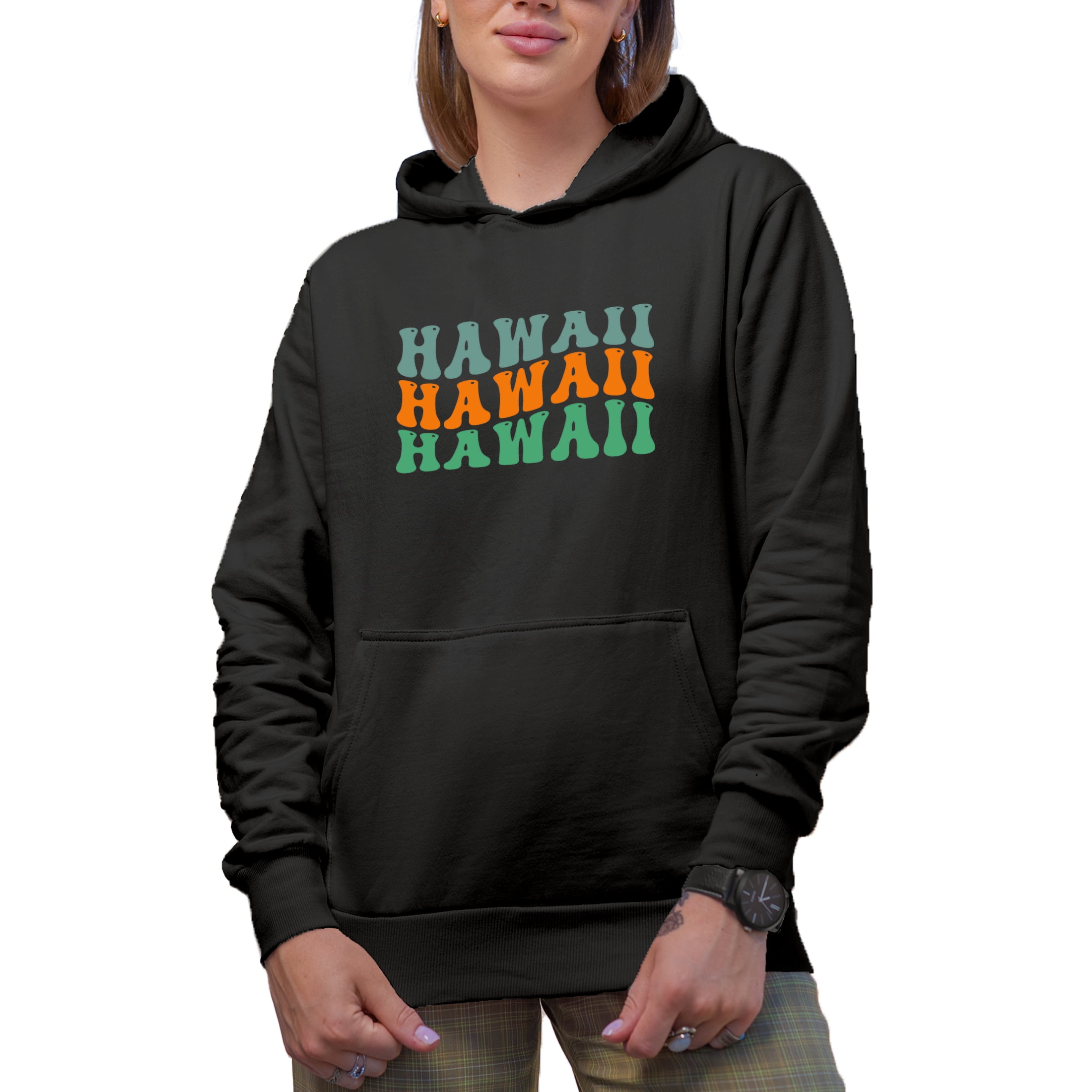 Hawaii, USA or US State Themed, Groovy Retro Wavy Text Merch Gift ...