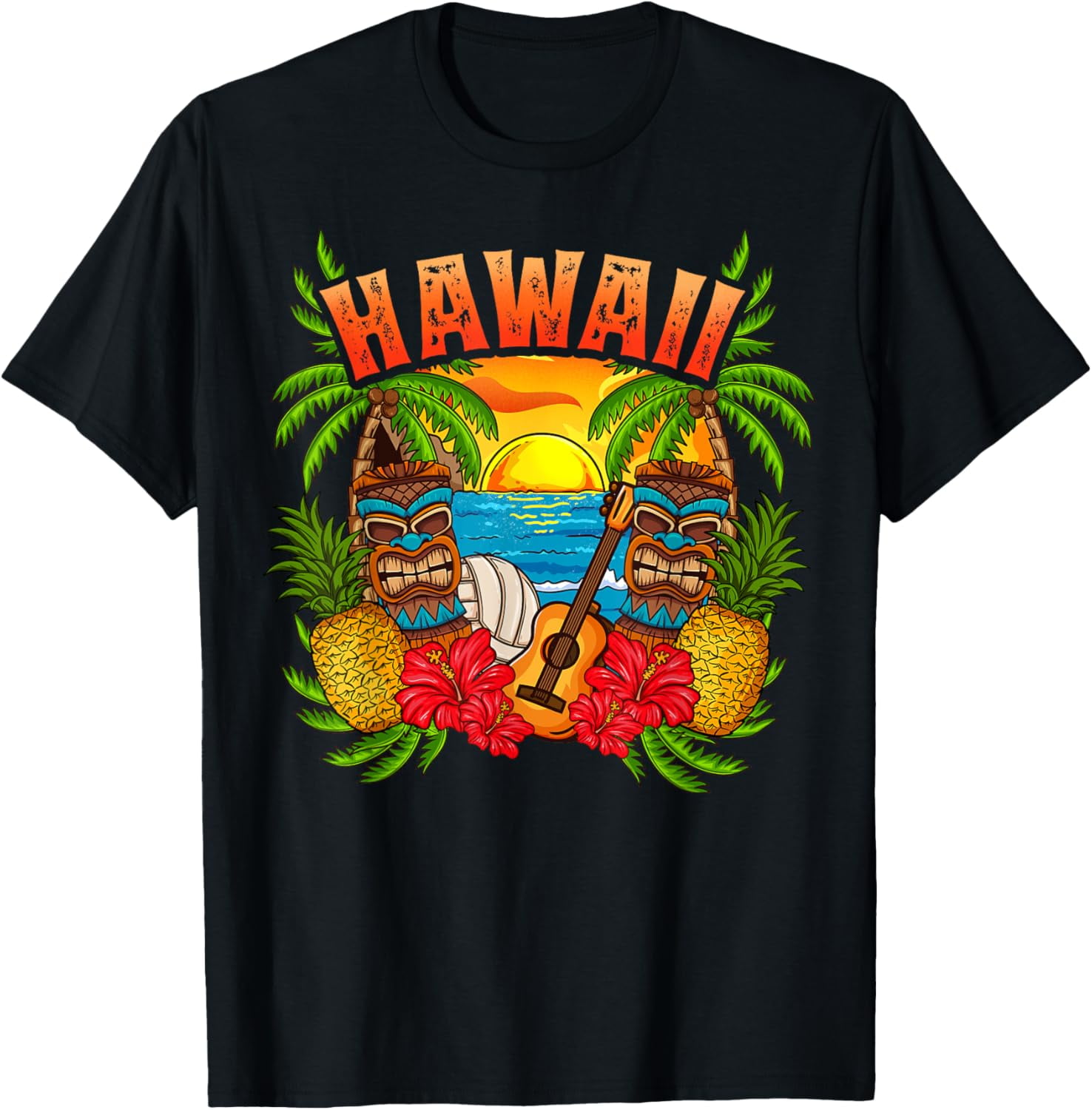 Hawaii Vacation Surfing Diving Beach Hawaiian Souvenirs T-Shirt ...
