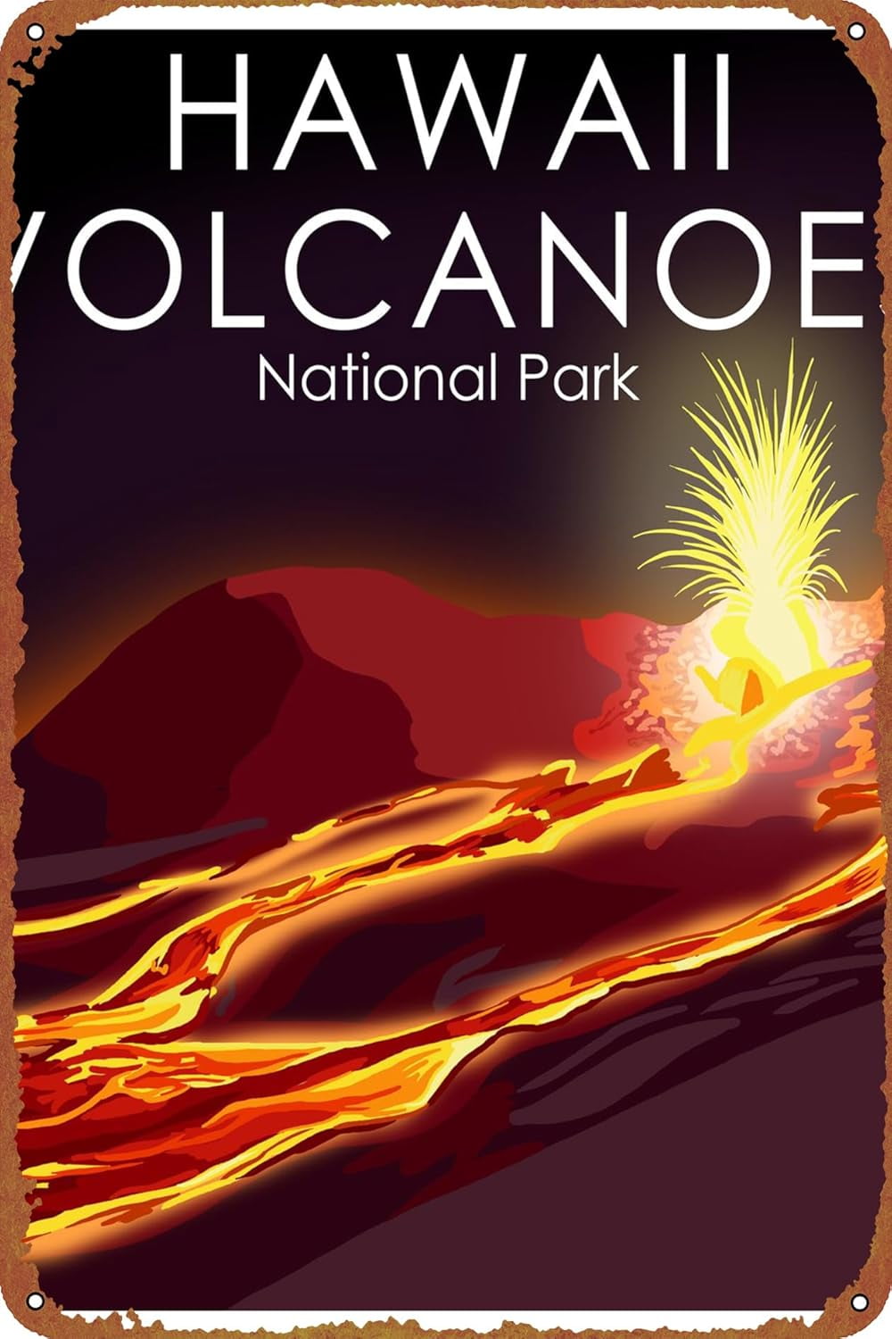 Hawaii Volcanoes National Park Vintage Tin Signs Funny Metal Sign Retro ...