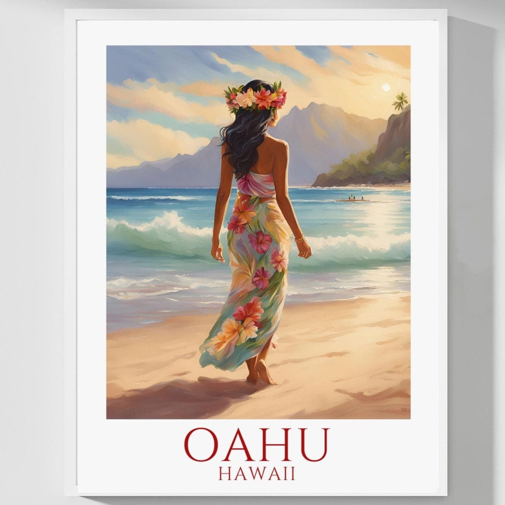 Hawaii Wall Art, Oahu Hawaii Poster, Hawaiian Wall Art, Haku Lei ...