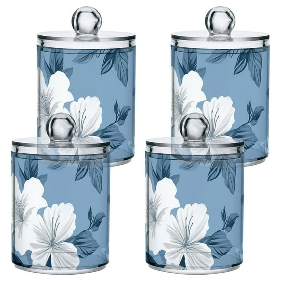 Hawaii White Flowers Light Blue Background Translucent Plastic Cans ...