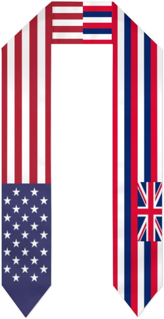 Hawaii & USA United States Flag Graduation Stole For International ...