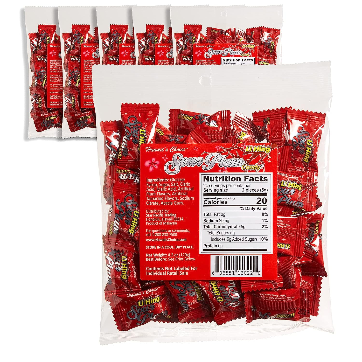Hawaii's Choice Li Hing Hawaiian Hard Candies - Individually Wrapped ...