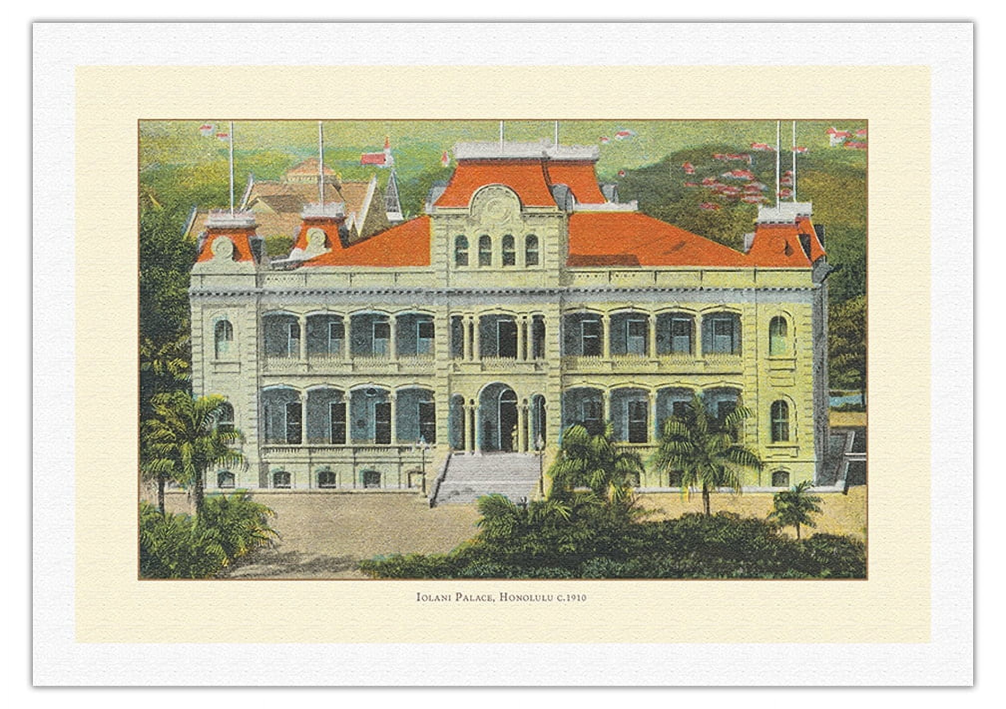 Hawaii’s Royal Iolani Palace - Honolulu - Vintage Hawaiian Color Postcard c.1910 - Fine Art ...