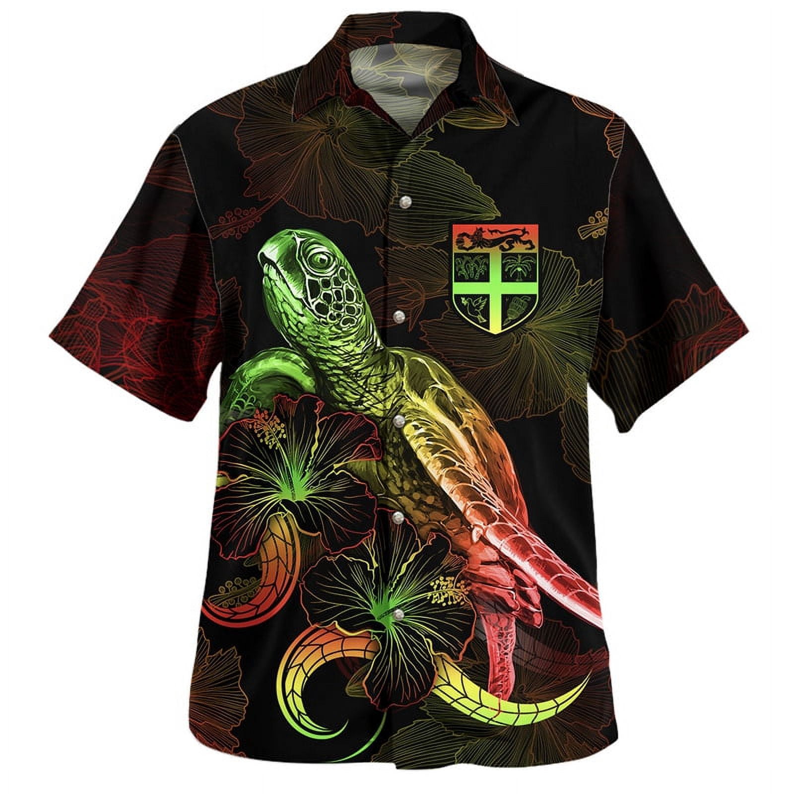 Hawaiian 3D Print Republic Of FIJI Flag Emblem Shirts Philippines Fiji ...