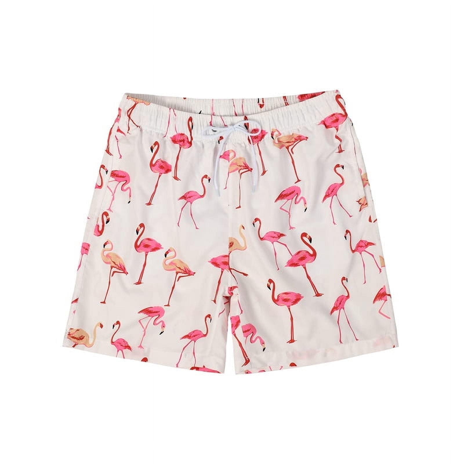 Hawaiian 3d Print Plants Flamingo Beach Shorts Men Summer Short Pants ...