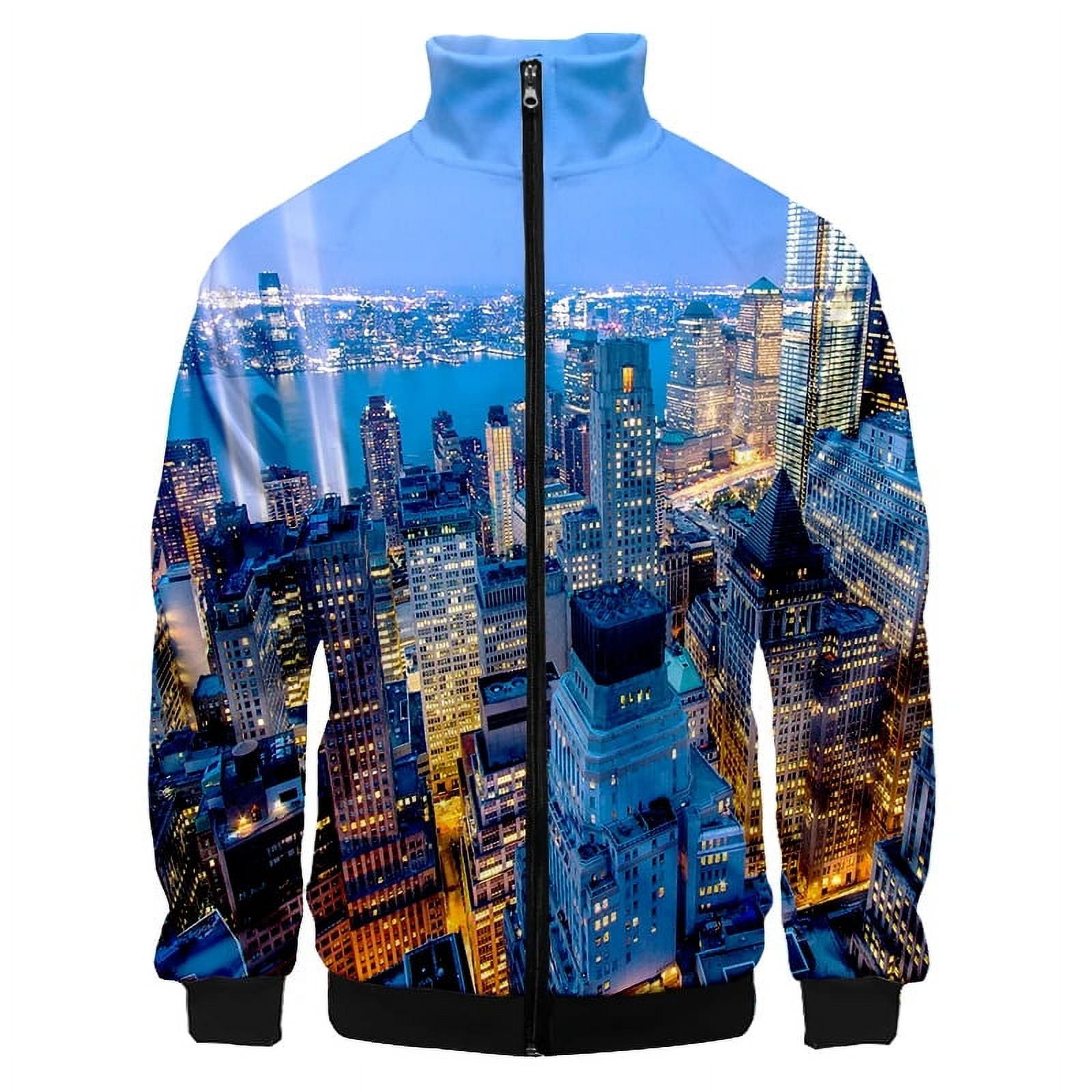 Hawaiian 3d Printed Jacket Men's Street Cool Scenery Long Sleeves Coat ...