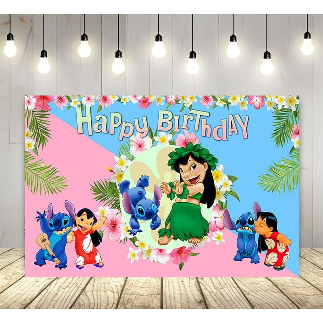 Hawaiian Aloha Backdrop for Lilo and Stitch Theme Birthday Party ...