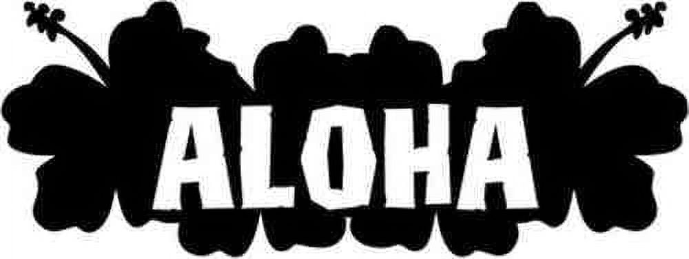 Hawaiian Aloha Flower Decal Sticker | 7.5-Inches By 2.8-Inches | Black ...