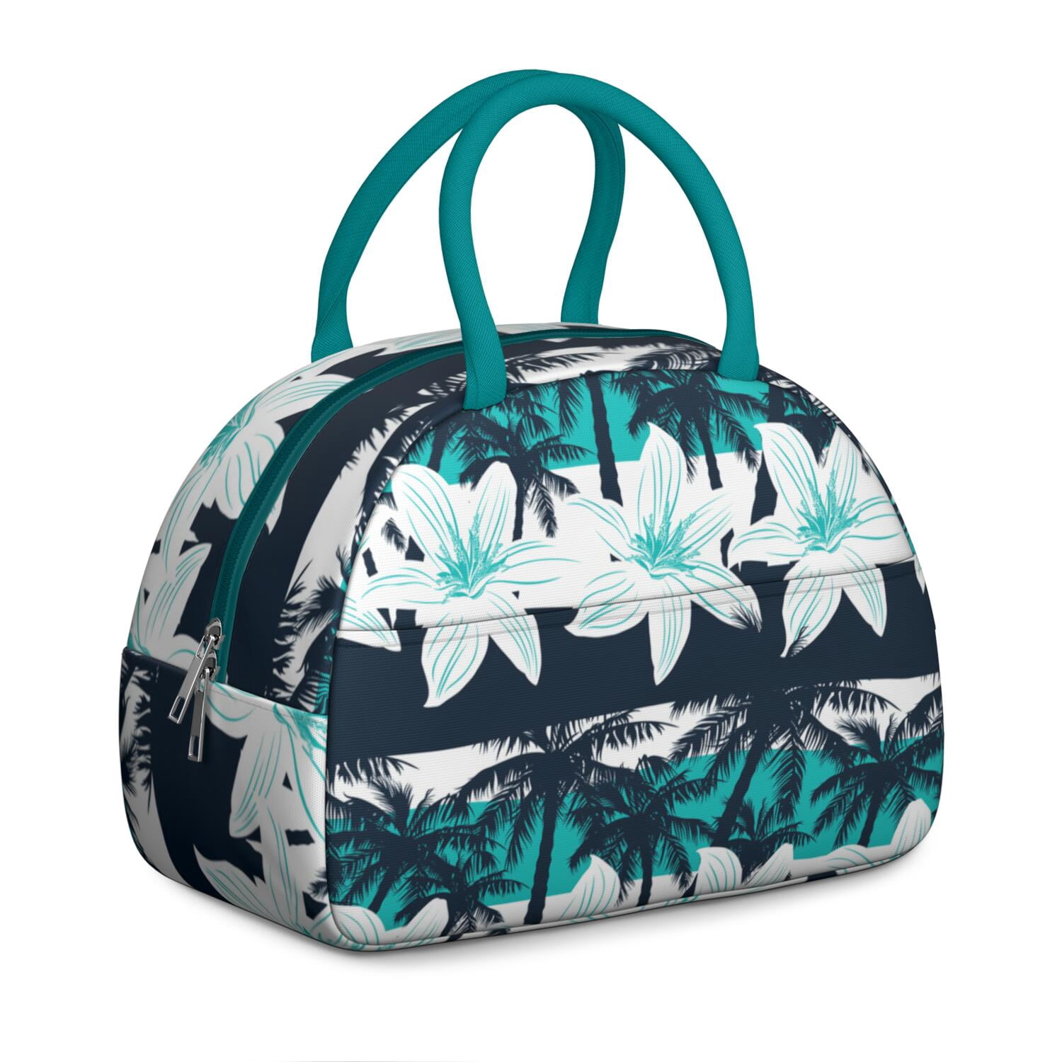 Hawaiian Aloha Lunch Box, Reusable Thermal Cooler Bag with Palm Leaf ...