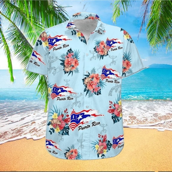 Hawaiian Aloha Shirts Puerto Rico Flowers hawaiian shirt - Walmart.com