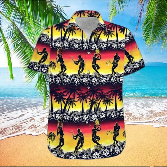 Hawaiian Aloha Shirts Tennis Hibiscus hawaiian shirt - Walmart.com