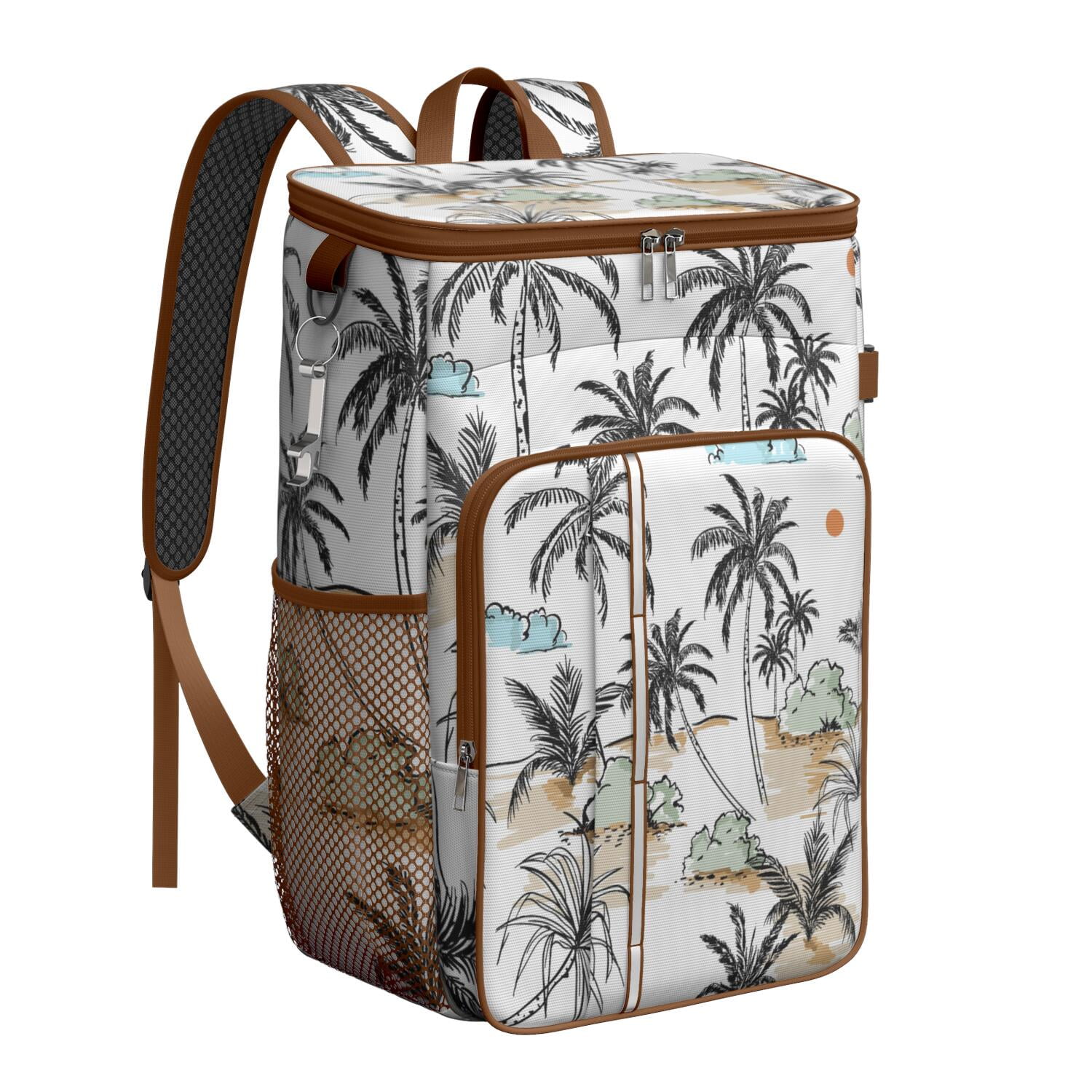 Hawaiian Beach Landscape Insulated Backpack - High-Capacity 20L Cooler ...