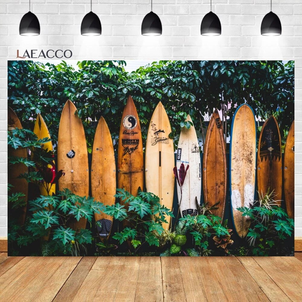 Hawaiian Beach Ocean Backdrop Summer Tropical Party Palm Tree Sea ...