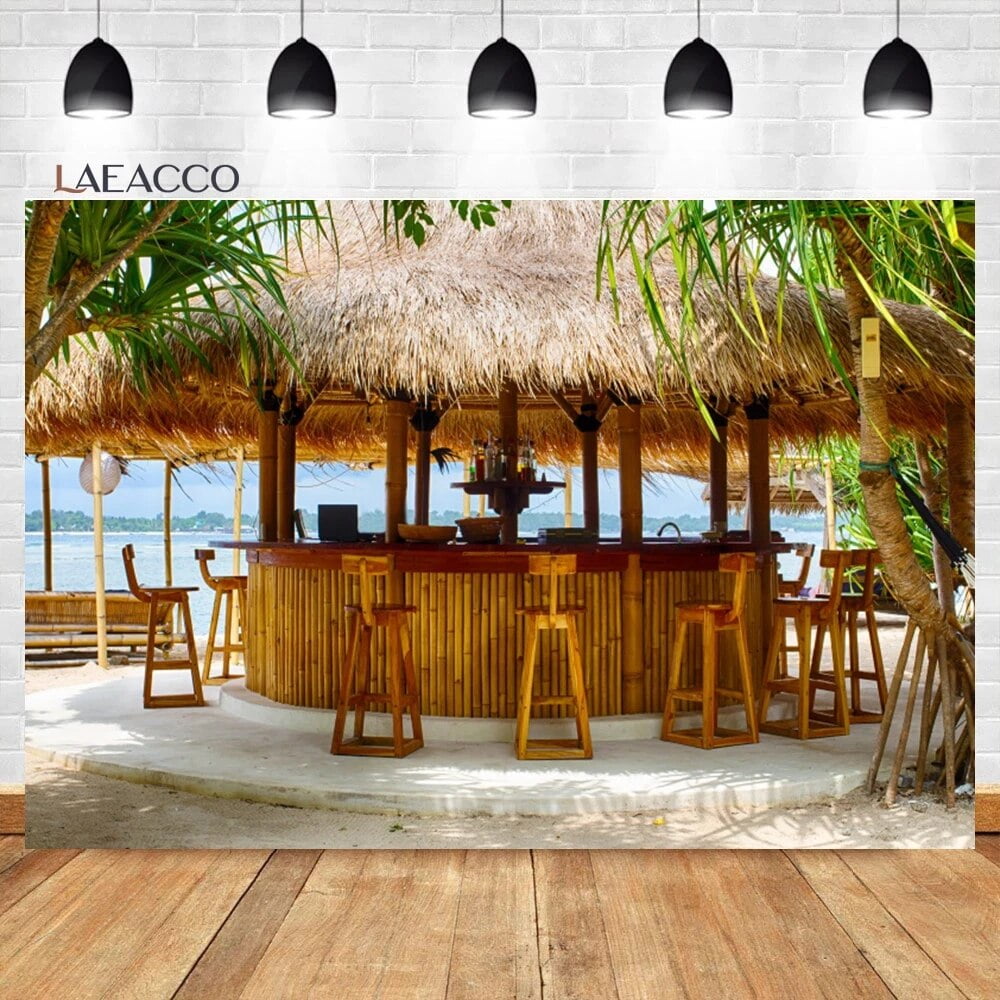 Hawaiian Beach Ocean Backdrop Summer Tropical Party Palm Tree Sea ...