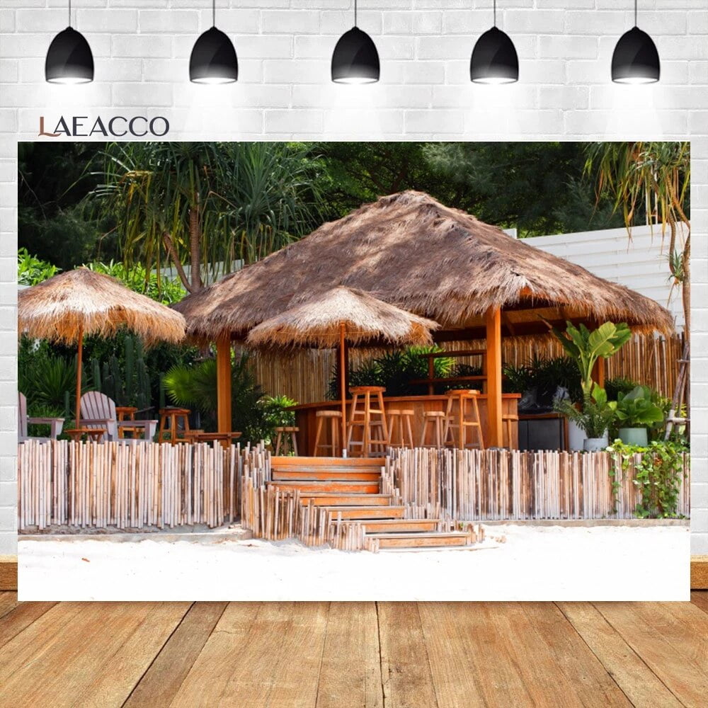 Hawaiian Beach Ocean Backdrop Summer Tropical Party Palm Tree Sea ...