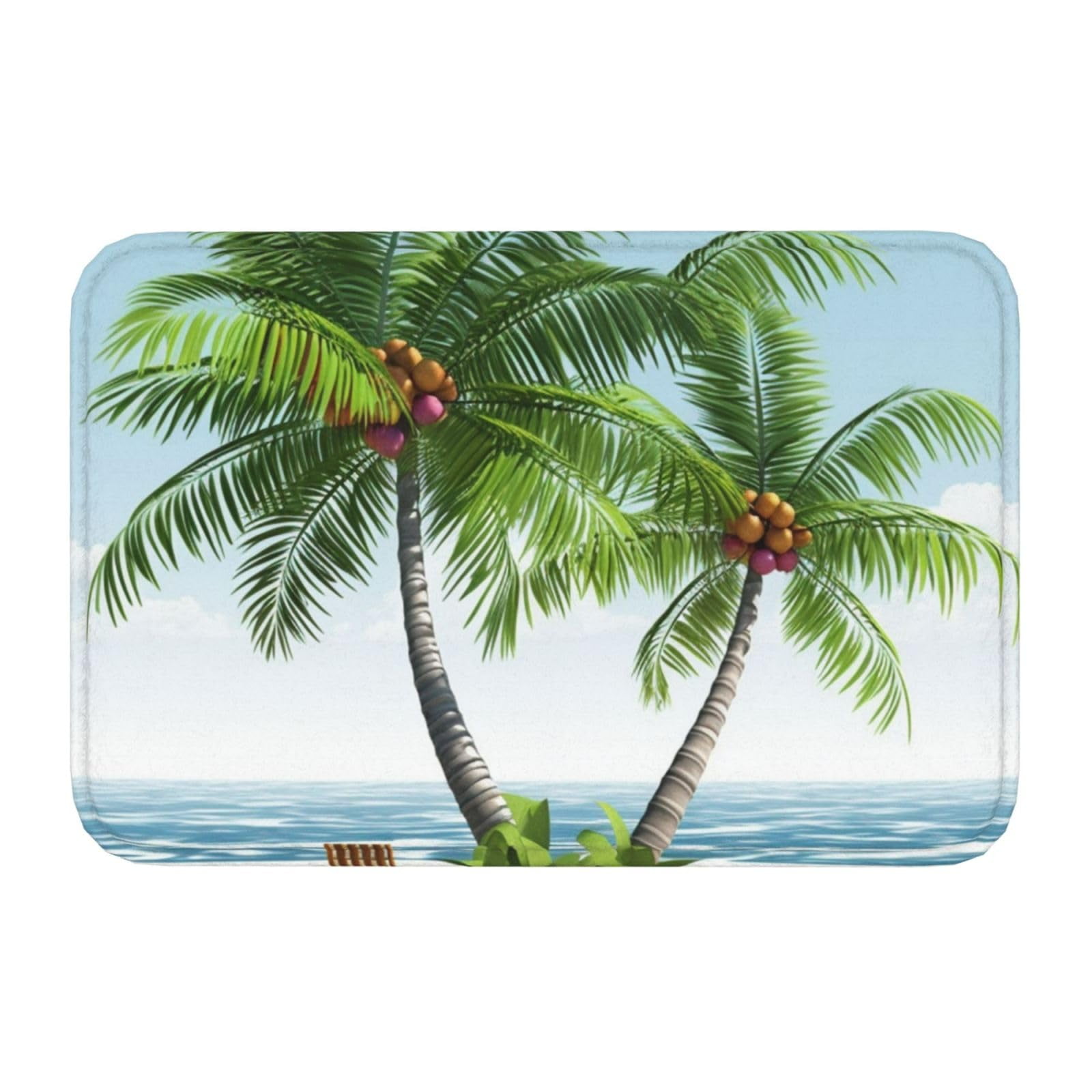 Hawaiian Beach Palm Tree Carpet Ocean Beach Area Rug Tropical Sea ...