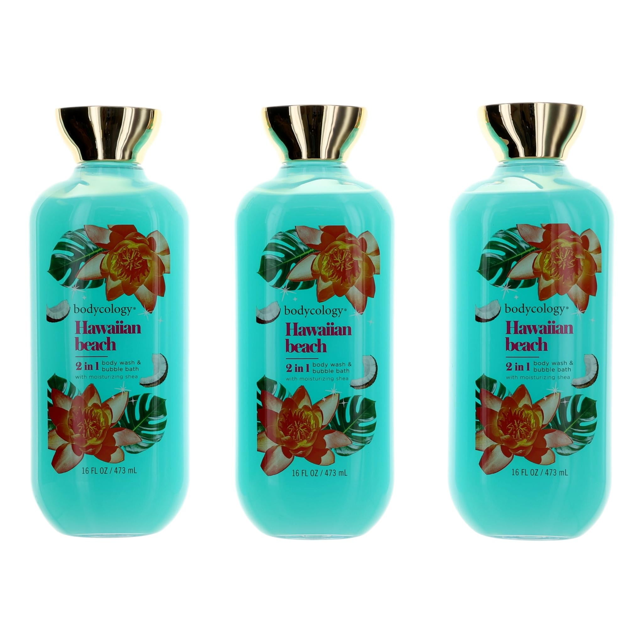 Hawaiian Beach By Bodycology 3 Pack 16 Oz 2 In 1 Body Wash And Bubble