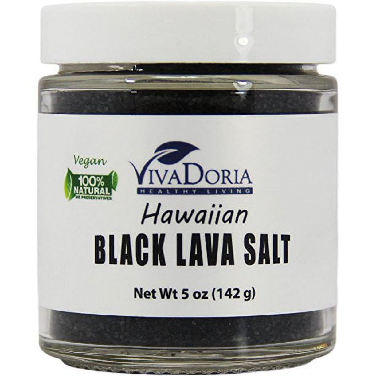 Hawaiian Black Lava Salt (Fine Grain) Black Sea Salt (5 oz glass jar ...