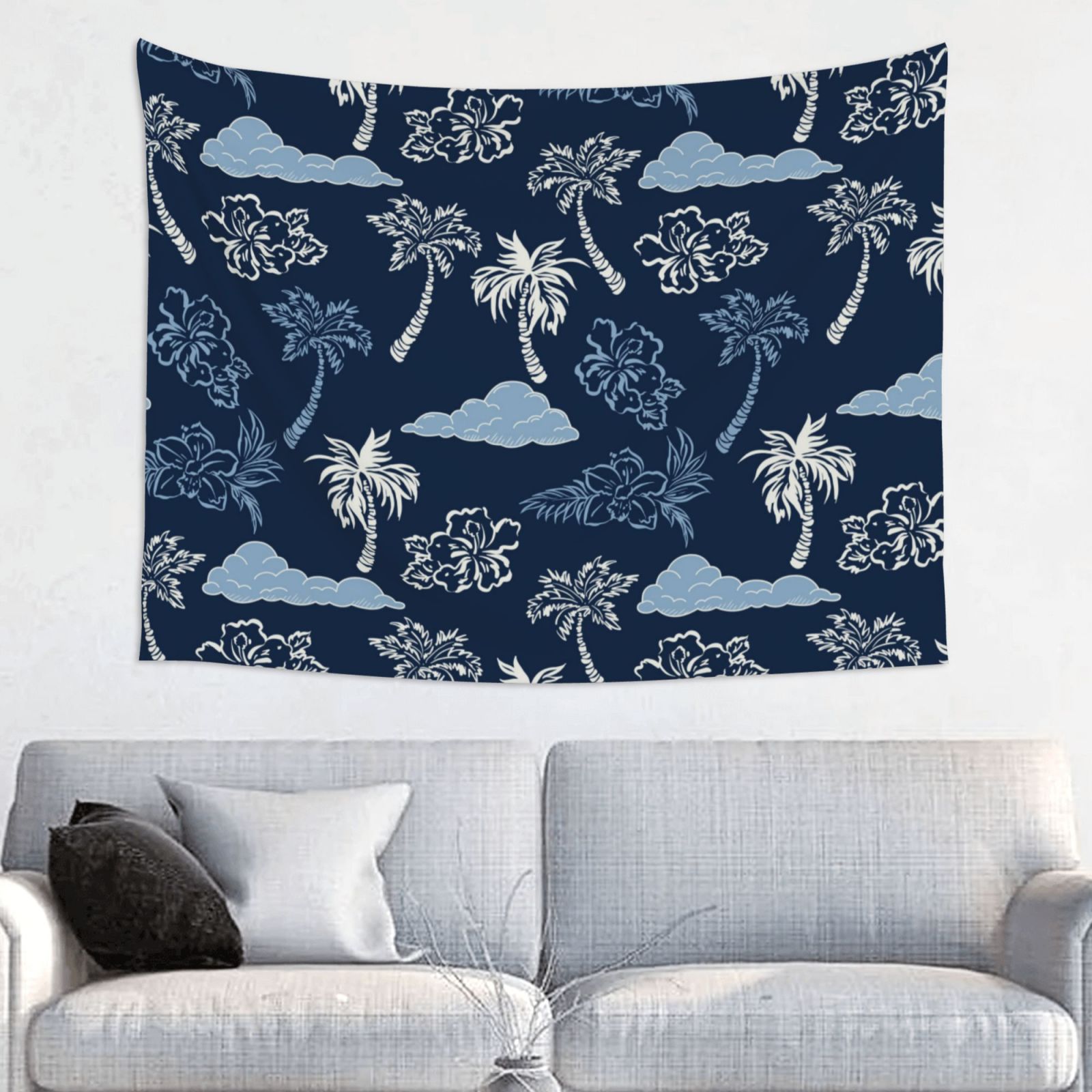 Hawaiian Blue Style Tapestry for Bedroom - Tapestry Wall Hanging Wall ...