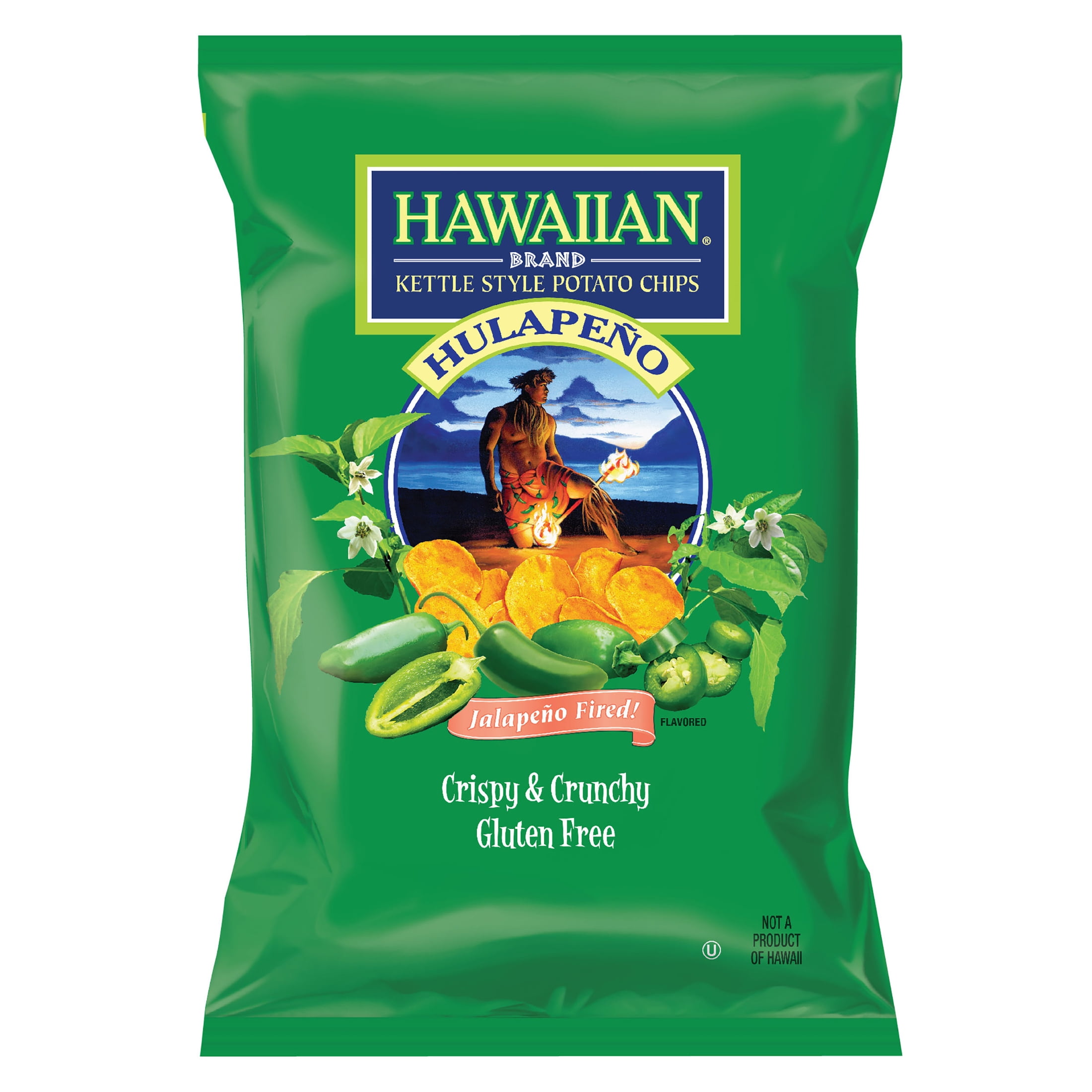 Hawaiian Brand Hulapeno Kettle Style Potato Chips, Gluten-Free, 7.5 oz ...