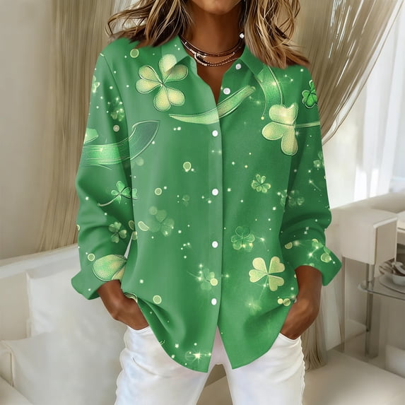 Hawaiian Button Down Shirts for Women Halloween Thankgiving Christmas ...
