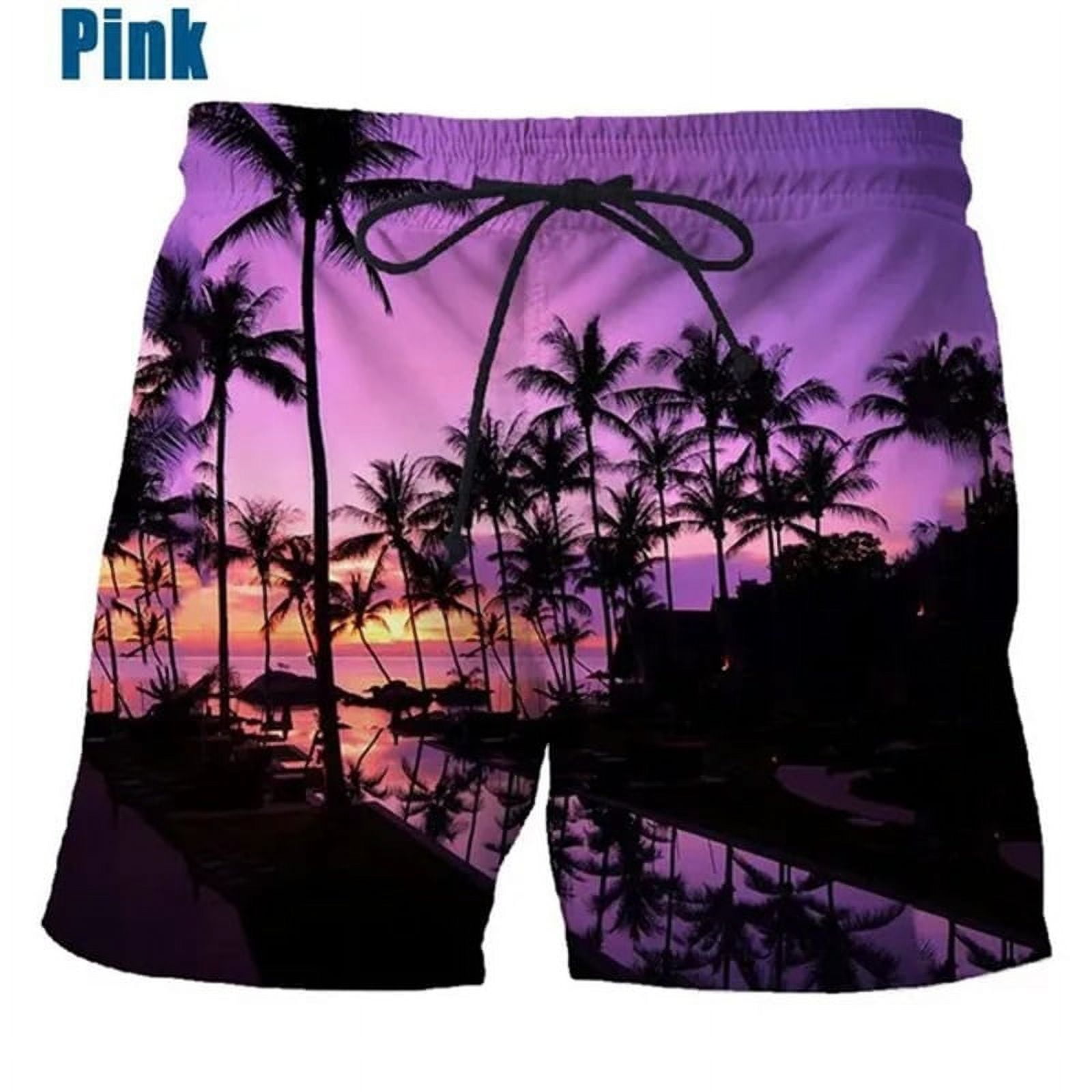 Hawaiian Coconut Tree 3D Printing Beach Men Shorts Summer Men's Floral ...
