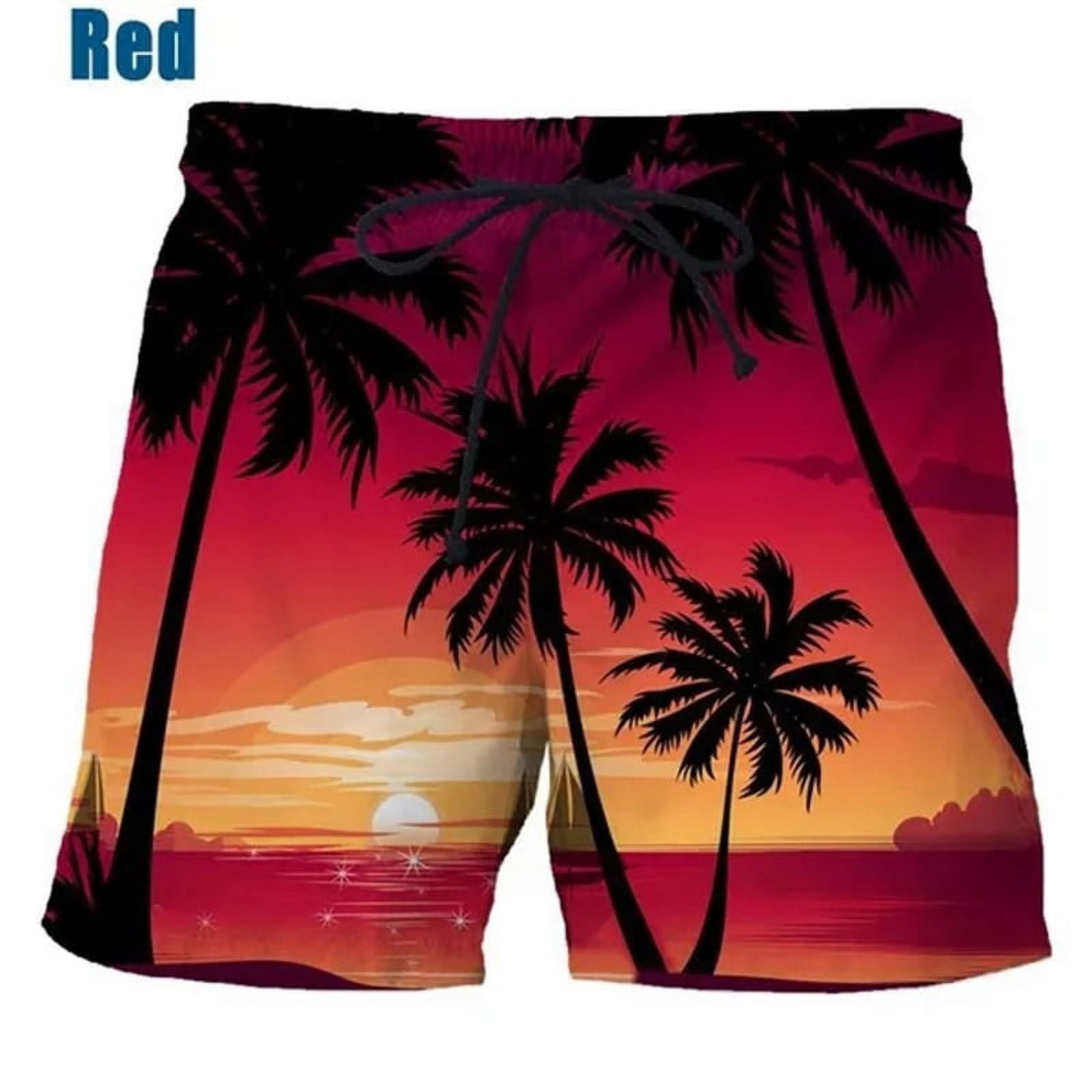 Hawaiian Coconut Tree 3D Printing Beach Men Shorts Summer Men's Floral ...